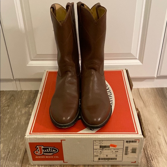 Justin Boots | Shoes | Justin Boots Brown Roper Cowboy Boots Style 344 ...